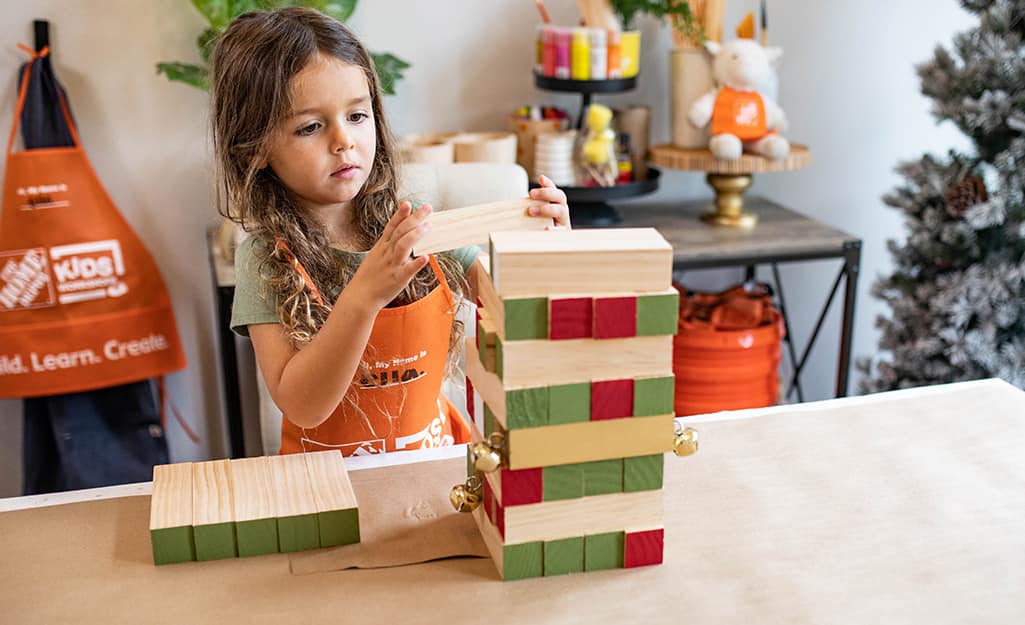 Make a Holiday Toppling Tower Game - The Home Depot