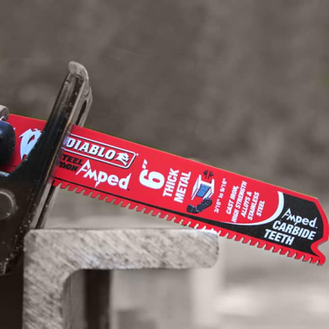DIABLO 6 in. 8 TPI Steel Demon AMPED Carbide Reciprocating Saw Blade ...