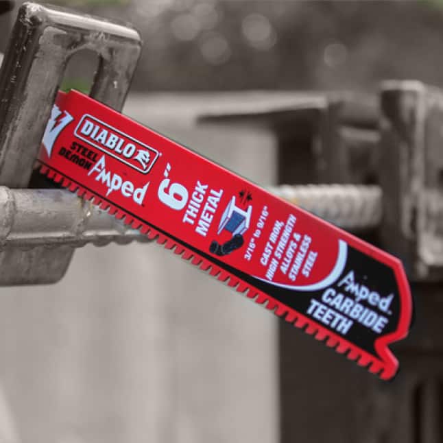 DIABLO 6 in. 8 TPI Steel Demon AMPED Carbide Reciprocating Saw Blade ...