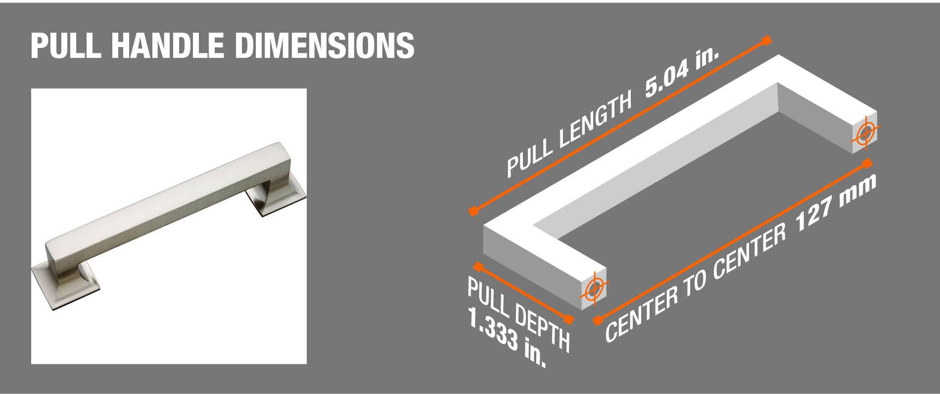 HICKORY HARDWARE Studio 128 mm Center-to-Center Stainless Steel Cabinet ...