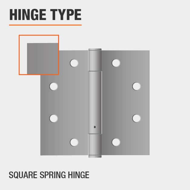 Everbilt 4 in. Square Radius Satin Brass Adjustable Spring Door Hinge ...