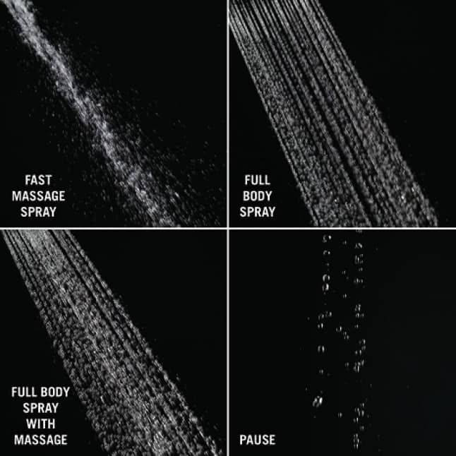 Delta In2ition 4-Spray Patterns 2.50 GPM 5 in. Wall Mount Dual Shower ...