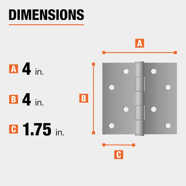 Everbilt 4 in. Square Corner Chrome Door Hinge 20314 - The Home Depot