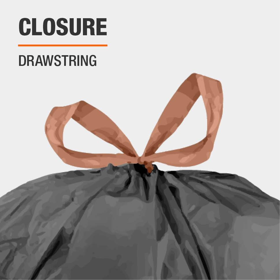 HDX 39 Gal. Outdoor/Yard Drawstring Clear Trash Bags (35-Count) HDX ...
