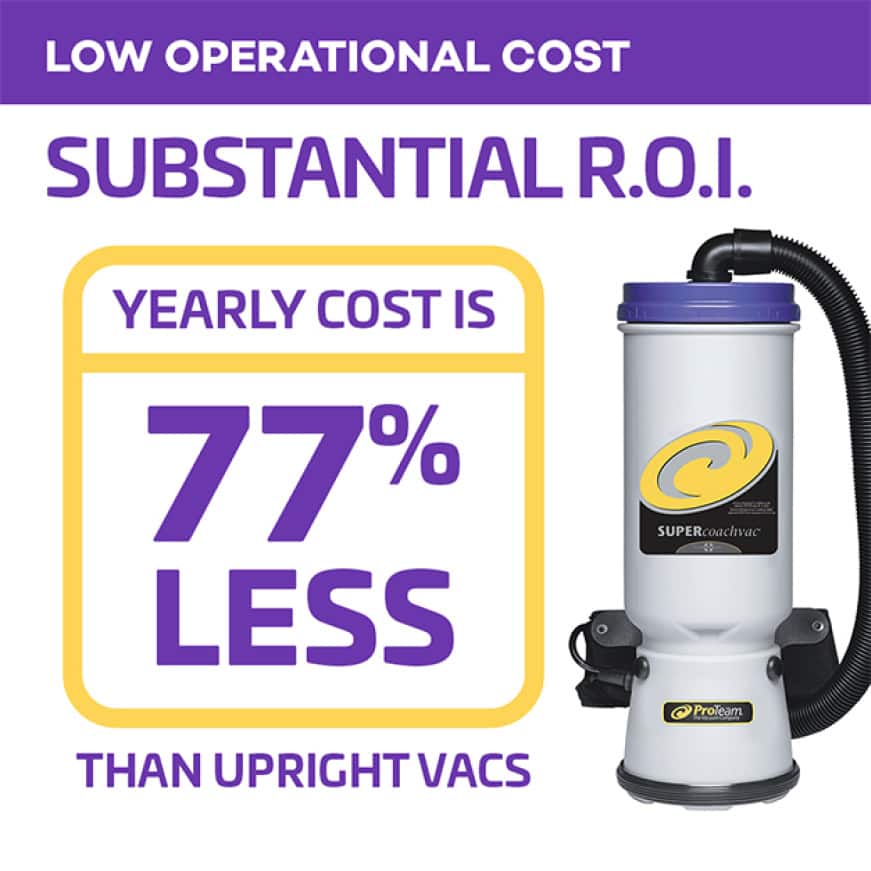 ProTeam Super CoachVac 10 Quart Commercial Backpack Vacuum Cleaner with ...