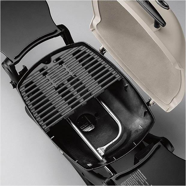 Weber Q 1200 1-Burner Portable Tabletop Propane Gas Grill in Green with ...