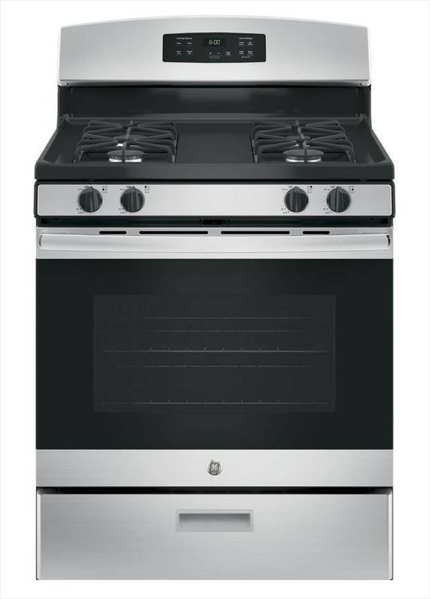GE 30 in. 4.8 cu. ft. Freestanding Gas Range in Stainless Steel ...
