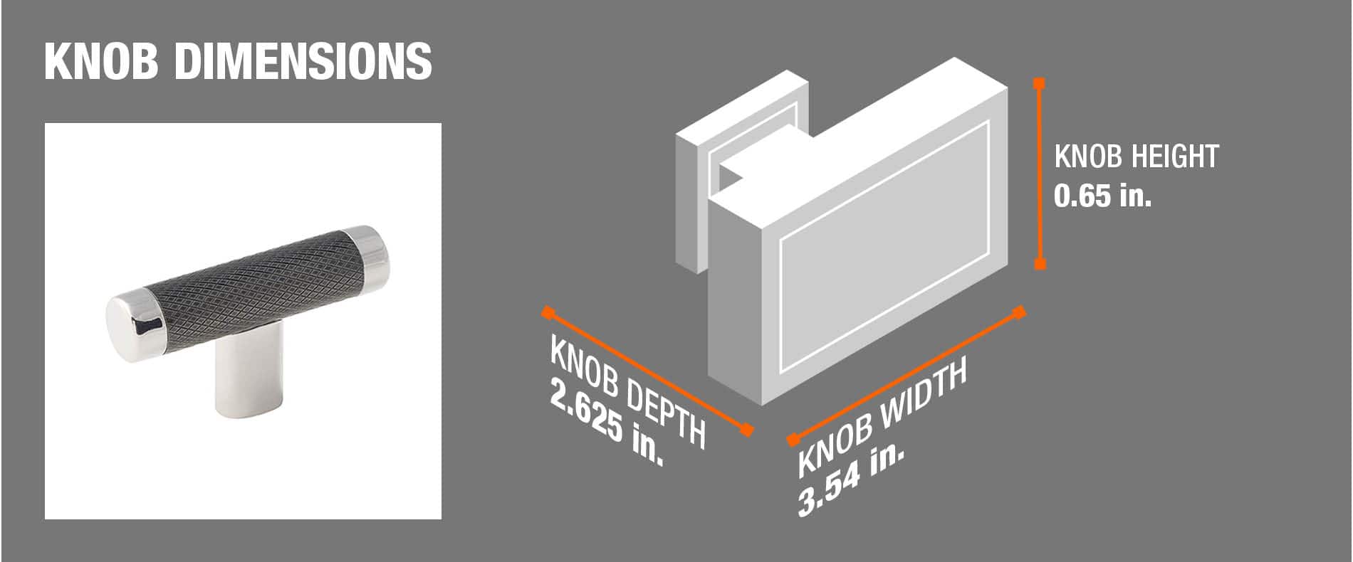 Amerock Esquire 2-5/8 in. (67mm) Modern Polished Nickel/Gunmetal Bar ...