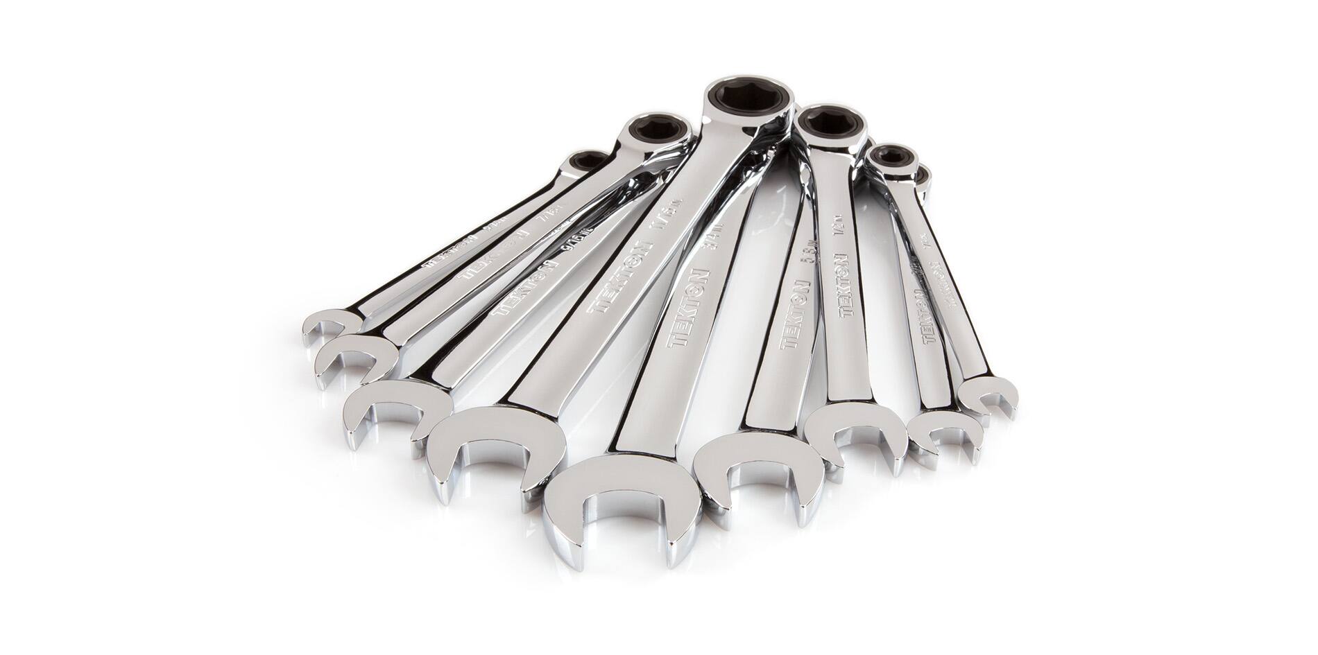 TEKTON 1/4-3/4 in. Ratcheting Combination Wrench Set (9-Piece)-WRN53067 ...