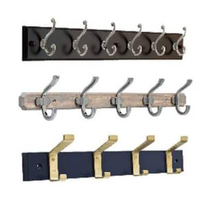 Liberty 18 in. Smoke and Matte Black Metal Banded Hook Rack R30249-MUL ...