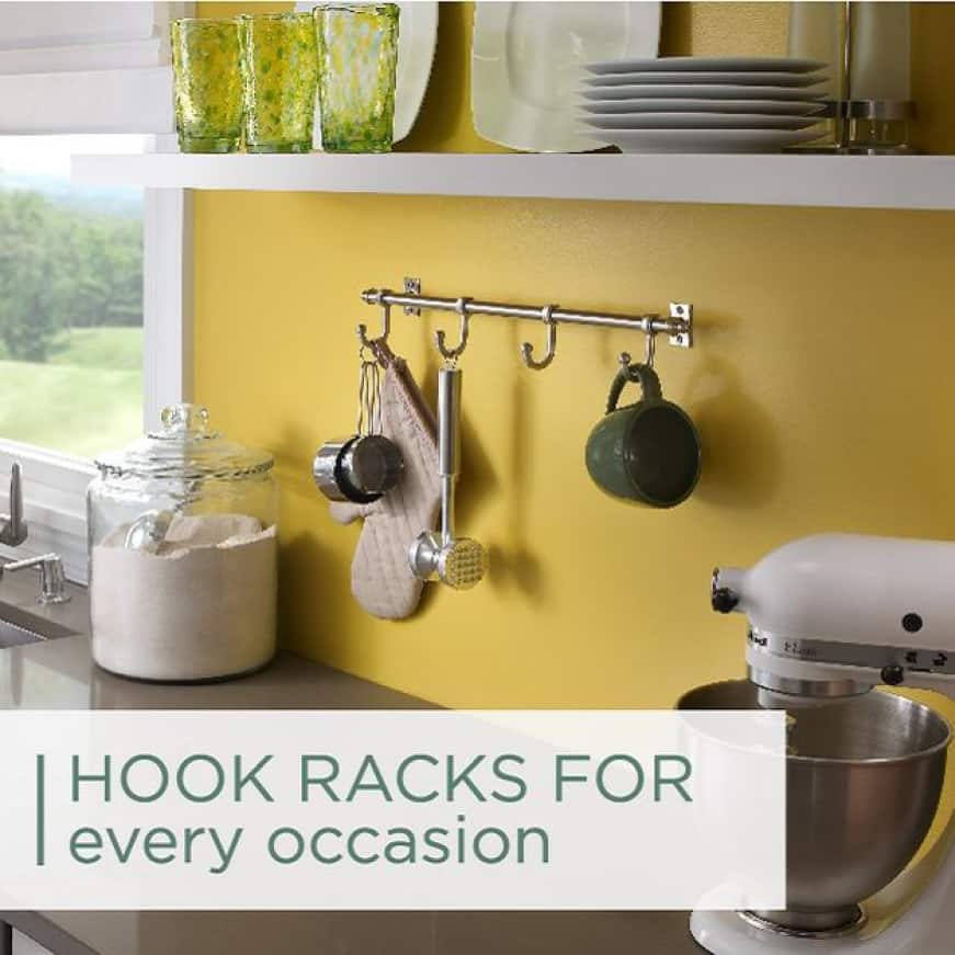 Liberty 18 in. Cocoa and Matte Black Industrial Label Hook Rack R26078 ...