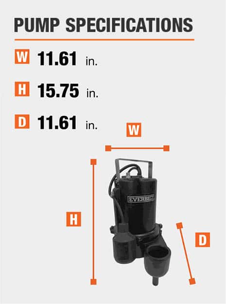 Everbilt 1/2 HP Sewage Pump ESE50W-HD - The Home Depot