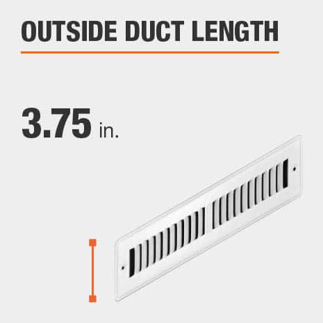 Everbilt 2 in. x 10 in. 2-Way Steel Toe-Kick Floor Grille in White ...