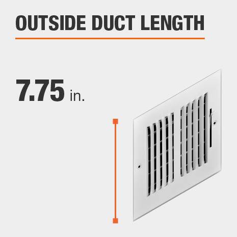 Everbilt 6 in. x 6 in. 4-Way Steel Wall/Ceiling Register in White ...