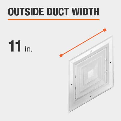 Everbilt 8 in. x 8 in. 4-Way Aluminum Square Ceiling Diffuser in White ...