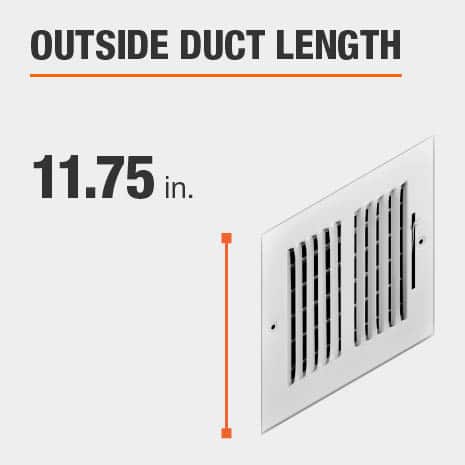 Everbilt 10 in. x 10 in. 4-Way Steel Wall/Ceiling Register in White ...