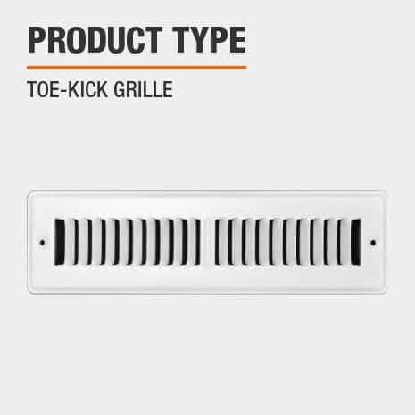 Everbilt 2 in. x 12 in. 2-Way Steel Toe-Kick Floor Grille in White ...