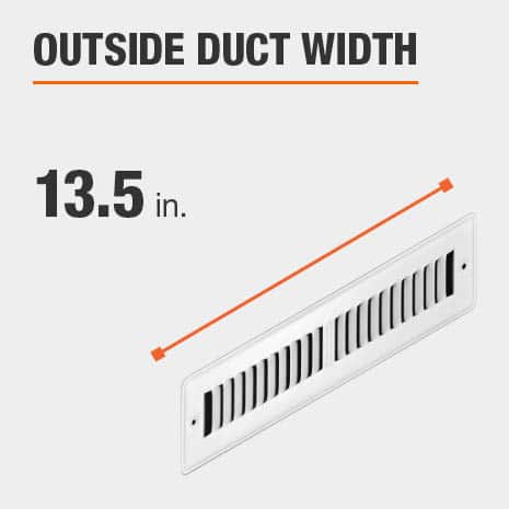 Everbilt 2 in. x 12 in. 2-Way Steel Toe-Kick Floor Grille in White ...
