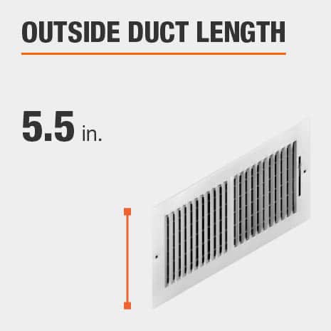 Everbilt 4 in. x 14 in. 2-Way Steel Floor Register in White E150MW04X14 ...
