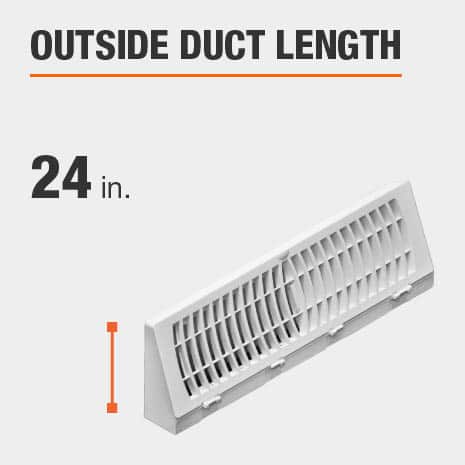 Everbilt 24 in. 1-Way Deluxe Steel Baseboard Register in White E121SW24 ...