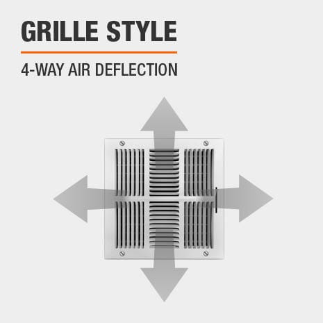 Everbilt 14 in. x 14 in. 4-Way Steel Wall/Ceiling Register in White ...