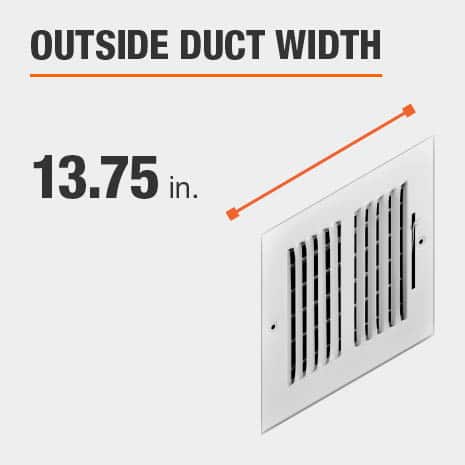 Everbilt 12 in. x 12 in. 2-Way Steel Wall/Ceiling Register in White ...