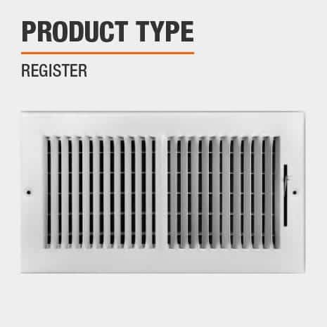 Everbilt 10 in. x 6 in. 2-Way Steel Wall/Ceiling Register with 1/3 in ...