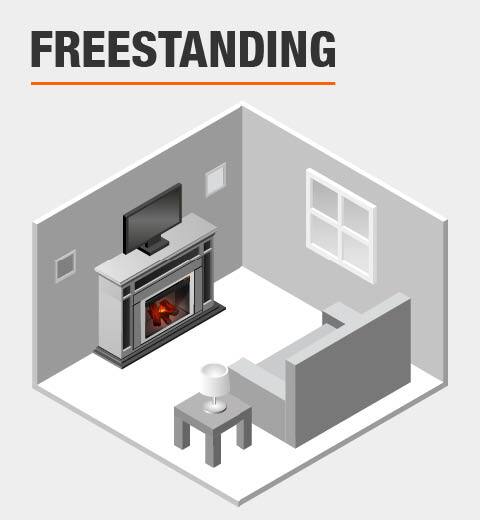 Dover 44.75 in. W Electric Fireplace in Ivory HD90633 - The Home Depot