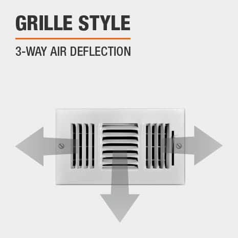 Everbilt 18 in. 3-Way Plastic Baseboard Diffuser Supply in White ...