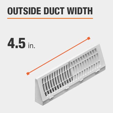 Everbilt 18 in. 3-Way Plastic Baseboard Diffuser Supply in Brown ...