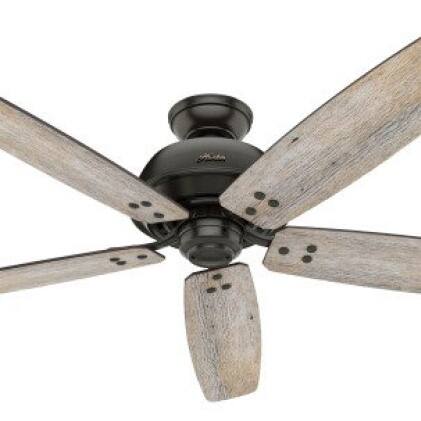 Hunter Reveille 60 in. LED Indoor Noble Bronze Ceiling Fan with Light ...