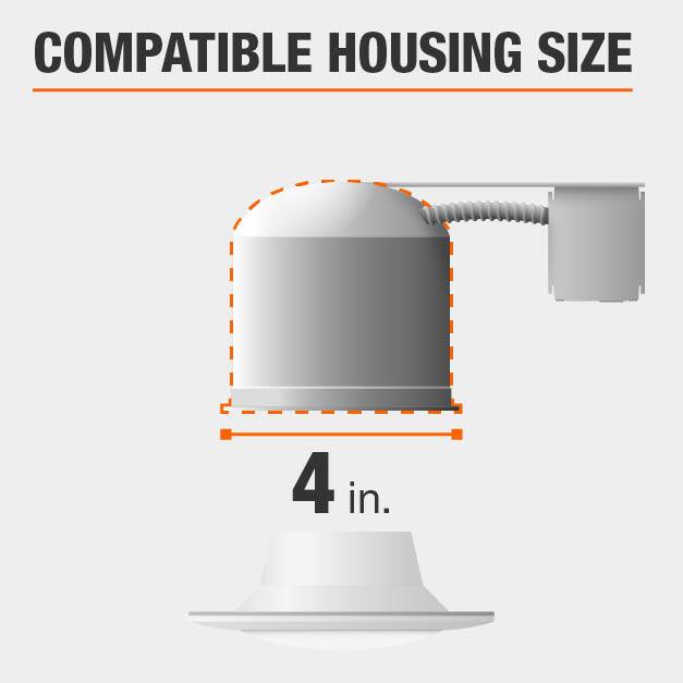 Commercial Electric 4 in. White Integrated LED Recessed Can Light Trim ...