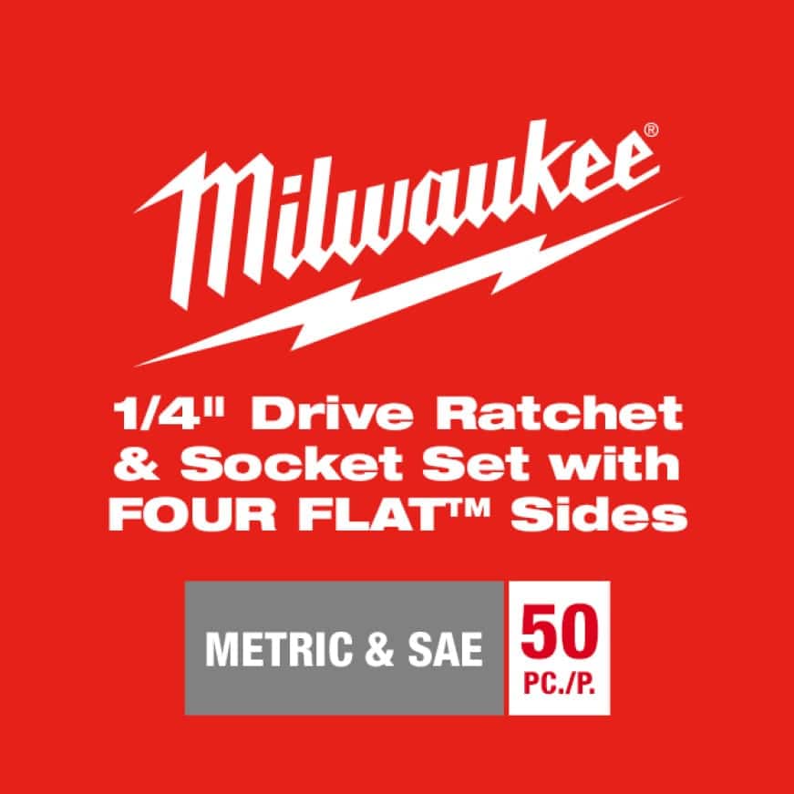 Milwaukee 1/4 in. Drive SAE/Metric Ratchet and Socket Mechanics Tool ...