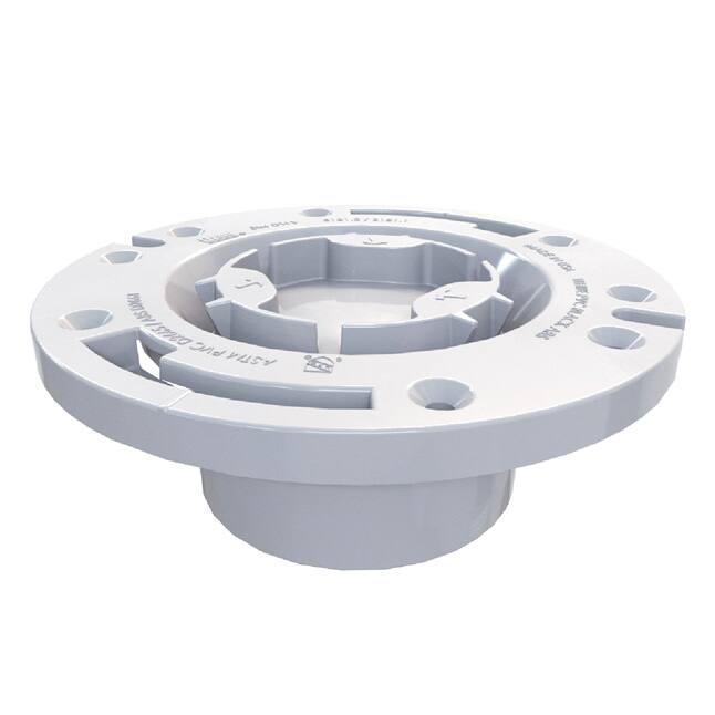 Oatey 3 in. PVC Open Offset Toilet Flange with Stainless Steel Ring ...