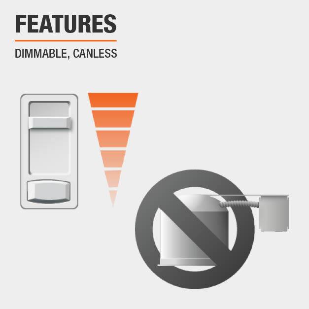 Commercial Electric Slim Baffle Integrated LED 6 in Round Adj Color ...