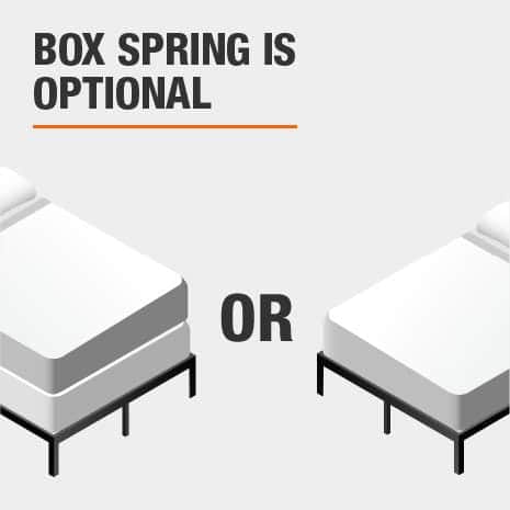 StyleWell Black Metal Full Bed Frame with Steel Slats (54 in W. X 14 in ...