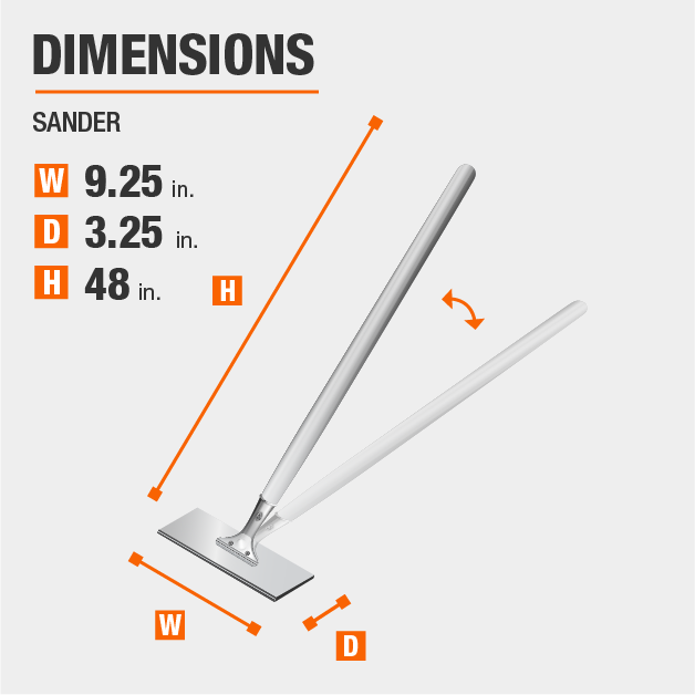 Anvil 3-1/4 in. x 9-1/4 in. Aluminum Pole Sander with 48 in. Wooden ...