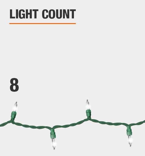 LightShow 8 Light White Shooting Star Icicle Classic Light String Set ...