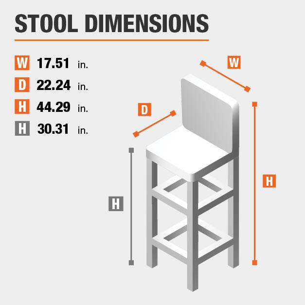 StyleWell 30 in. Banford Charcoal Gray Wood Upholstered Bar Stools with ...