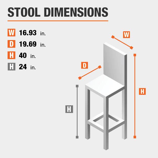 StyleWell Porter Black Metal Counter Stool with Back and Haze Oak ...