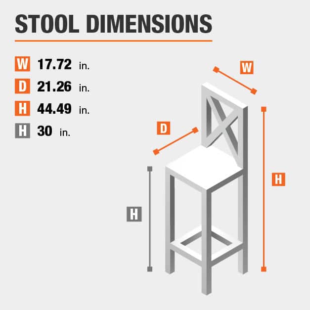 Home Decorators Collection Dorsey Charcoal Black Wood Bar Stool with ...