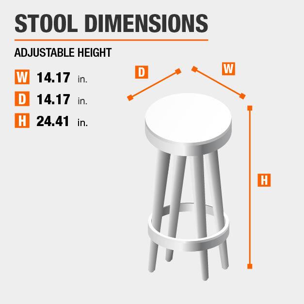 StyleWell Ruby Red Adjustable Backless Counter Stool with Wood Swivel ...