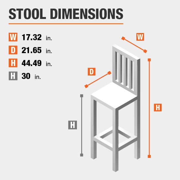 StyleWell Kipling Black Metal Bar Stool with Back CM806-30-BLK - The ...