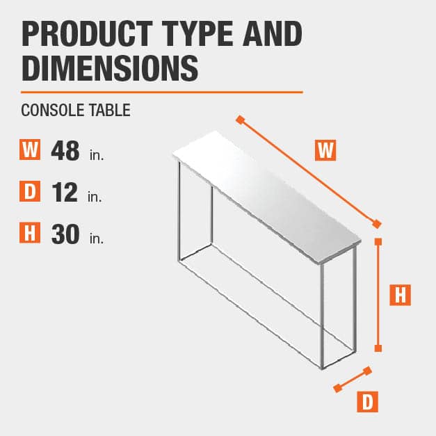 StyleWell Donnelly 48 in. White/Brown Standard Rectangle Wood Console ...