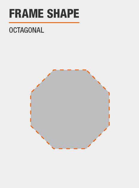 StyleWell Medium Octagonal Black Metal Frame Modern Mirror (25 in. H x ...