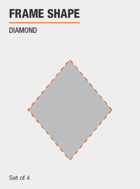 StyleWell Small Diamond Gold Classic Accent Mirror (15 in. H x 7 in. W ...