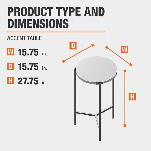 StyleWell Gold Leaf Metal and Glass Accent Table with Hourglass Shape ...