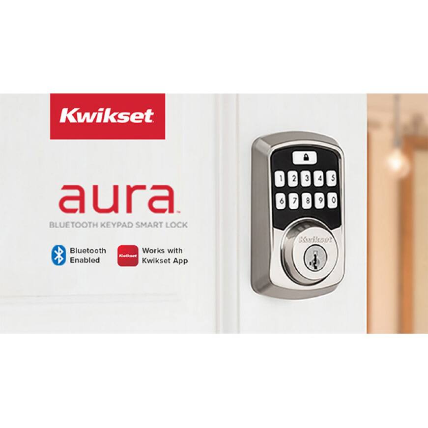 Kwikset Aura Venetian Bronze Single Cylinder Electronic Bluetooth ...