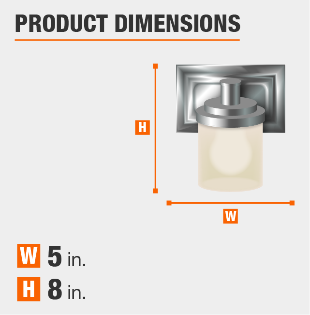 Hampton Bay 1-Light Chrome Wall Sconce RS1951206 - The Home Depot