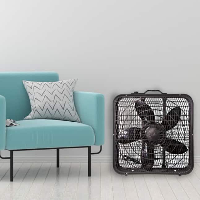 Comfort Zone 9 in. White Box Fan with 2-Speed Front Control CZ9BWT